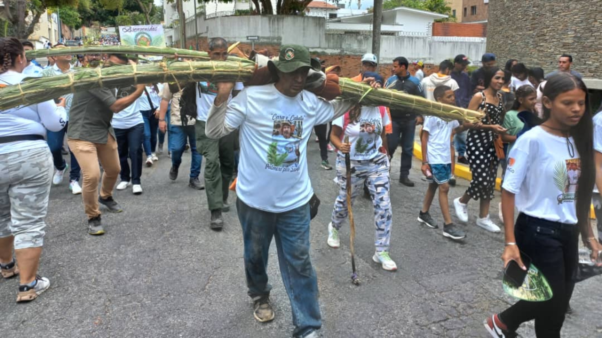 Palmeros de Chacao regresaron a la ciudad con la palma para Semana Santa