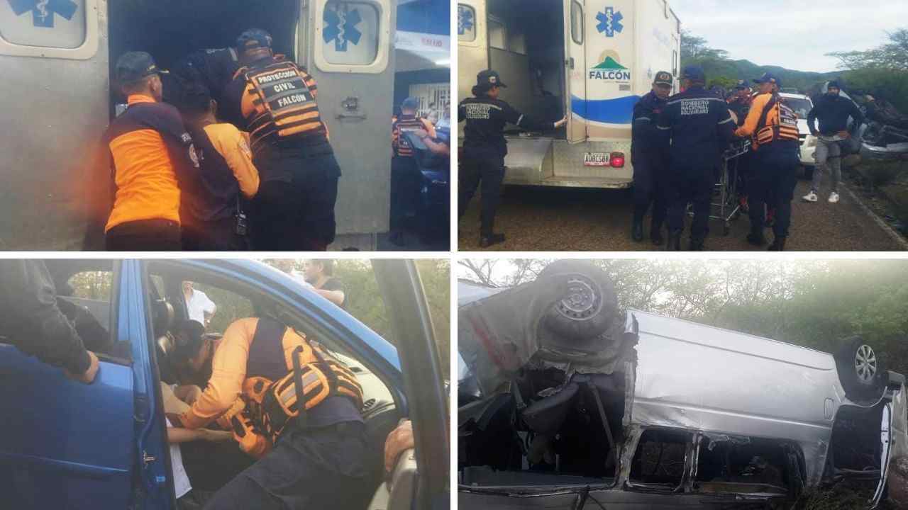 Accidente vial en Falcón deja seis heridos, entre ellos cuatro extranjeros